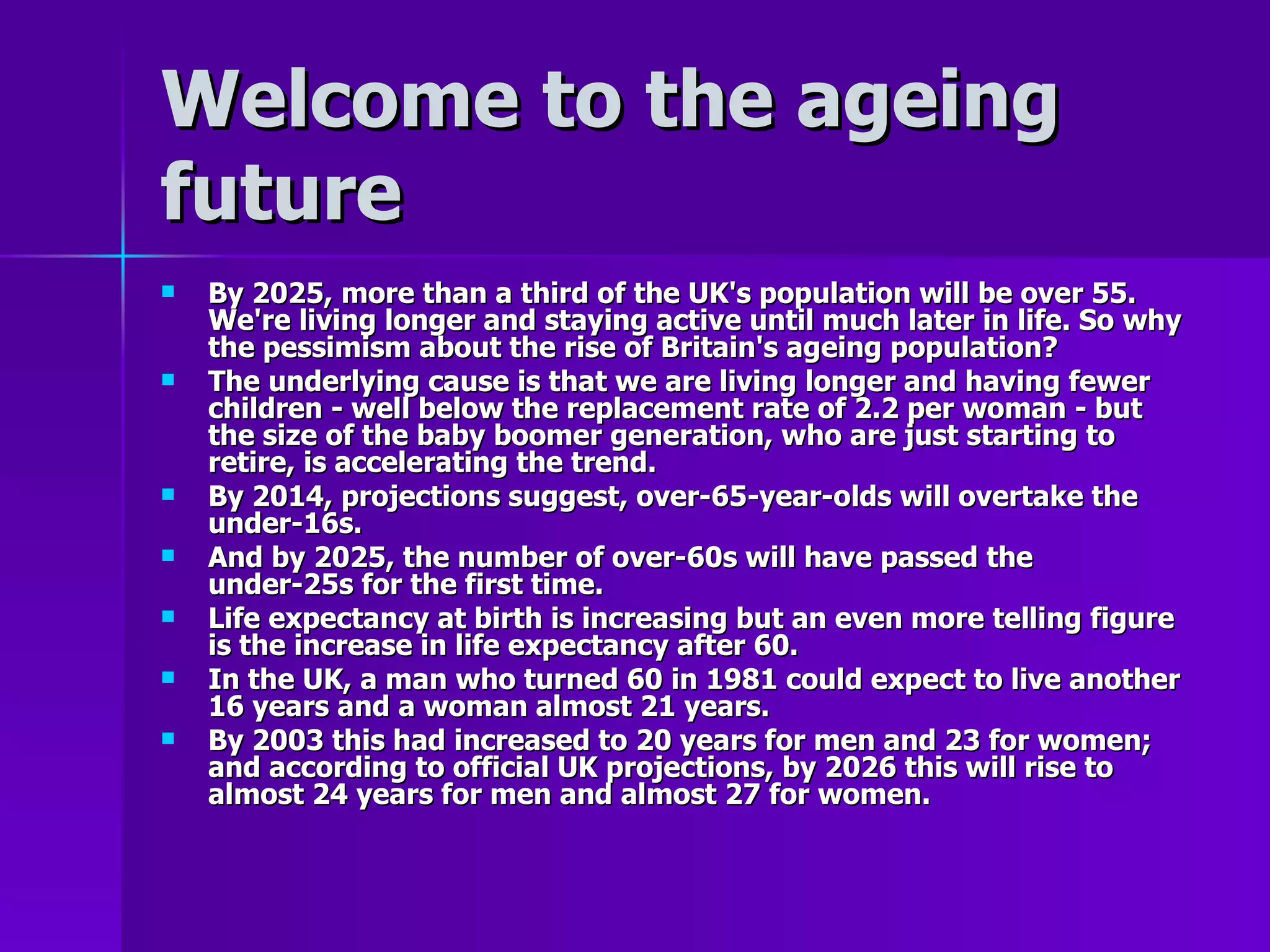 Britains Ageing Population | PPT
