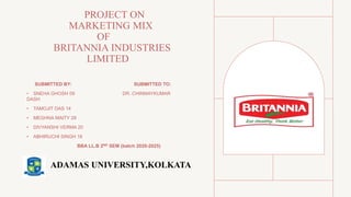 Britania industries limited marketing mix PPT. | PPTX