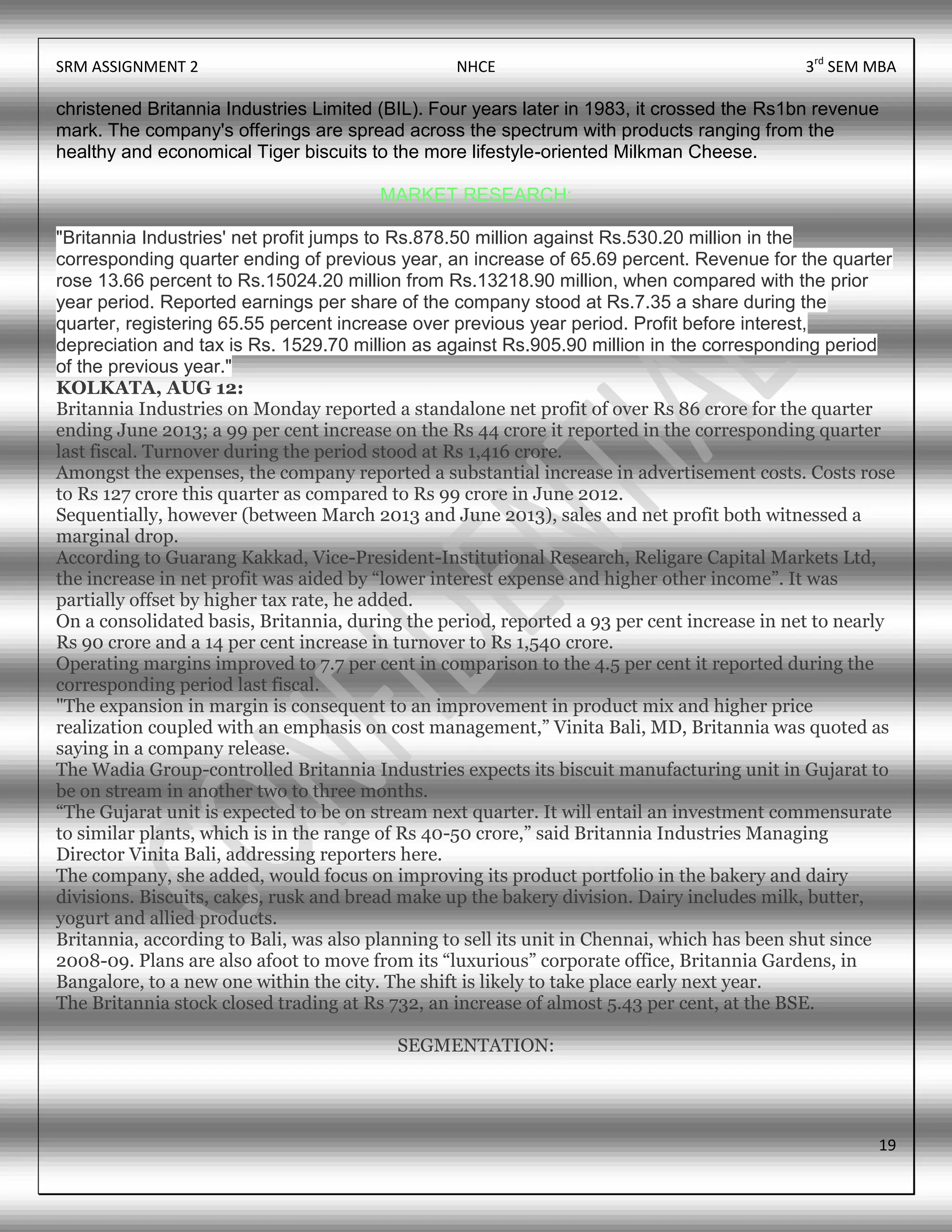 Britannia industries | DOCX