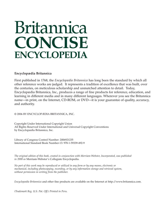 Britannica Concise Encyclopedia - Enciclopédia | PDF