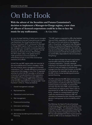 SFC MIC Regime - On the hook | PDF