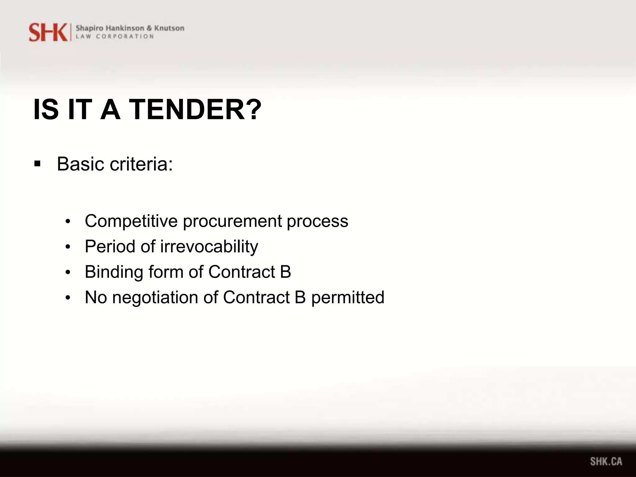 Tendering and Procurement Basics | PPTX