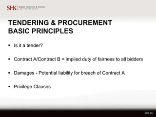 Tendering and Procurement Basics | PPTX