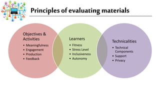 Evaluating Materials for Online Learning | PPT