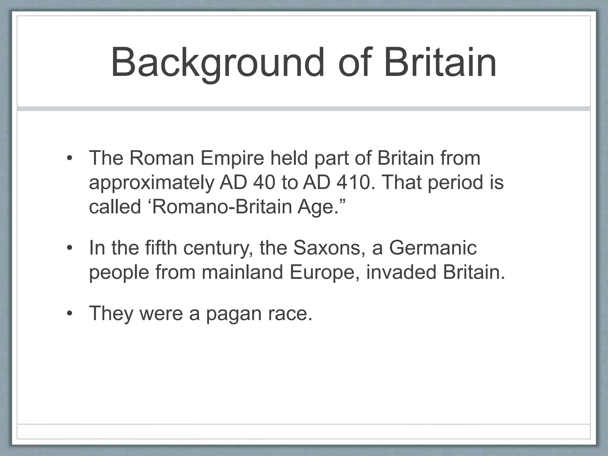 Very Early British History | PPTX