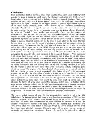 British airways brand management,crisis management | DOCX