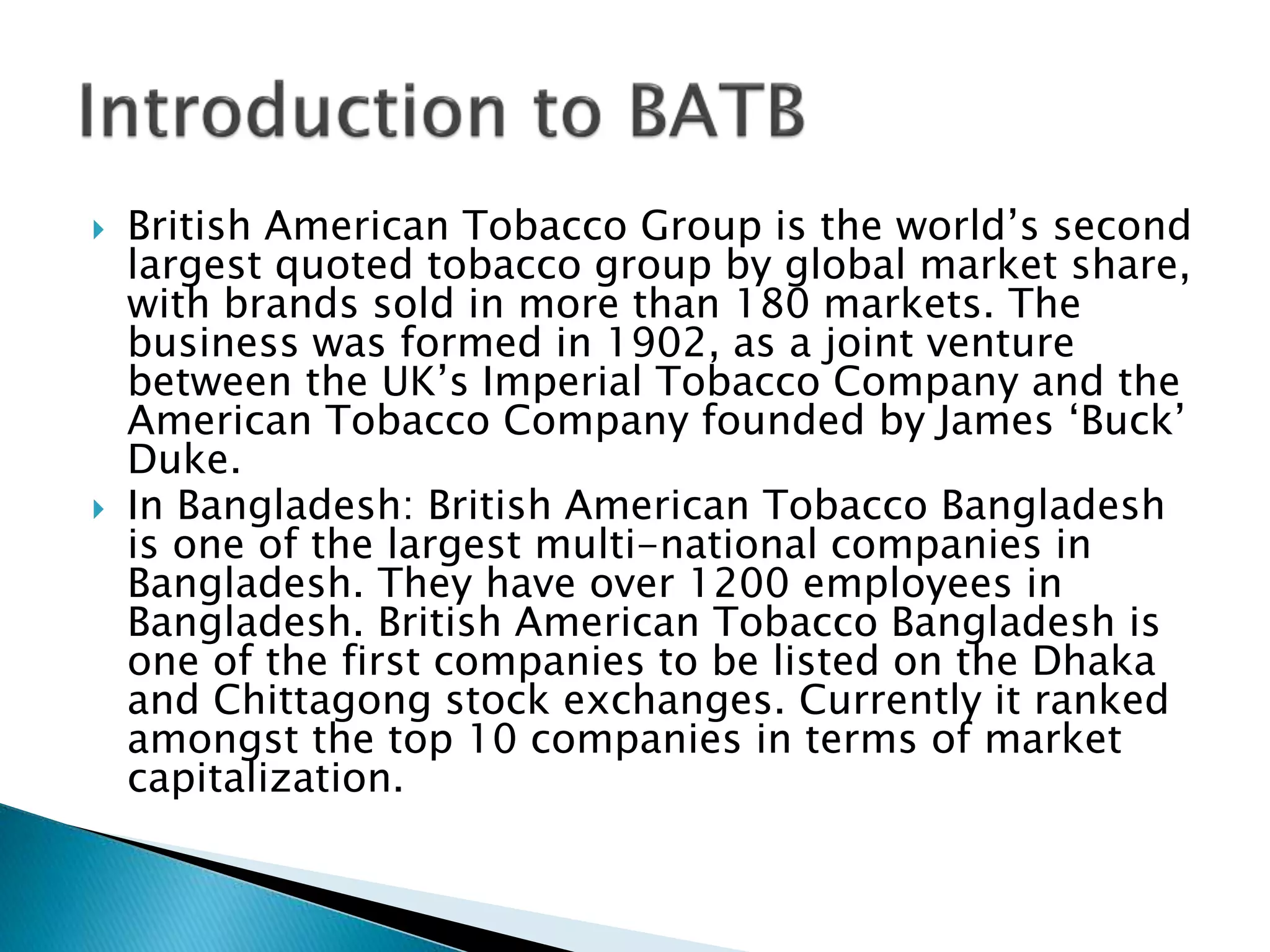 British american tobacco bangladesh | PPTX