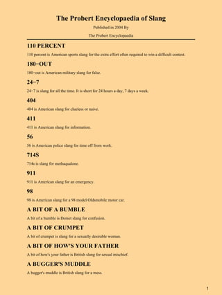 English Slang Words List Pdf