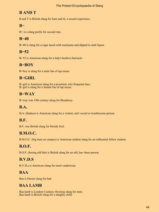 British and American slang A to Z list PDF book free | PDF
