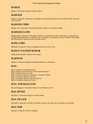 British and American slang A to Z list PDF book free | PDF