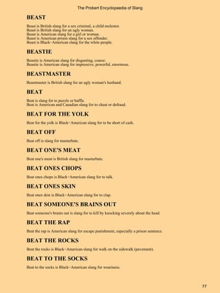 British and American slang A to Z list PDF book free | PDF
