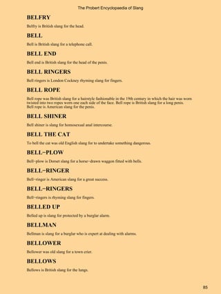 British and American slang A to Z list PDF book free | PDF