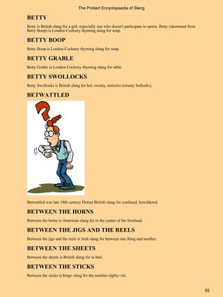British and American slang A to Z list PDF book free | PDF