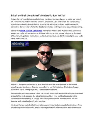 British and Irish Lions Farrell’s Leadership Born in Crisis.docx