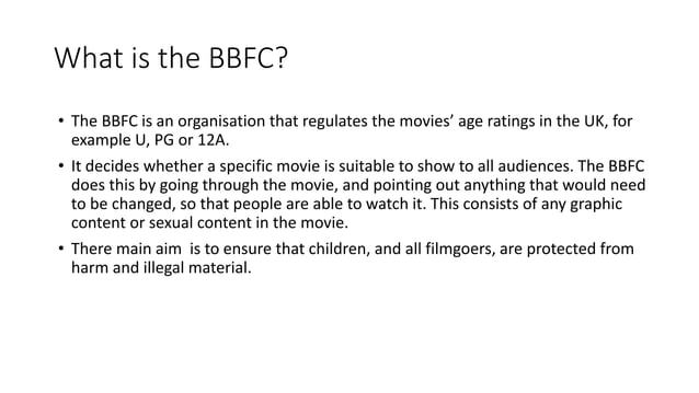 British board of film classification (bbfc) 2 | PPT