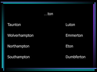 british cities and names.ppt | Cricket | Sports