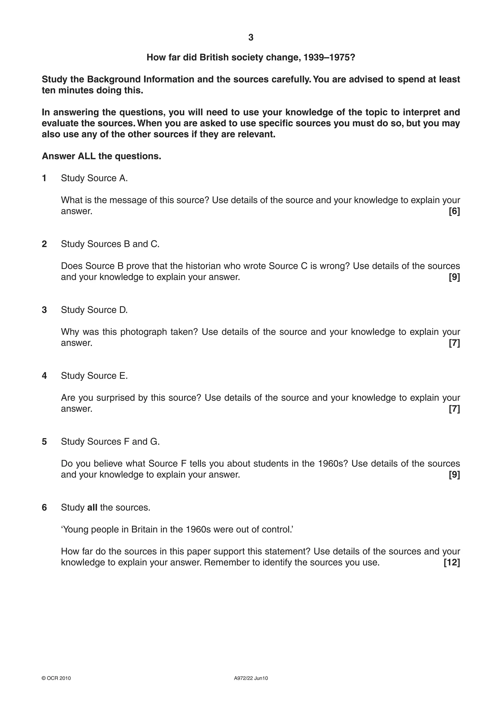 British depth study jun gcse_a97122 | PDF