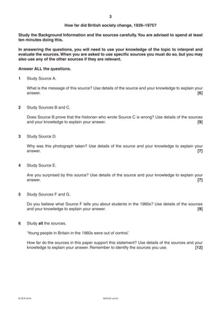 British depth study jun gcse_a97122 | PDF