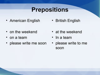 British english vs American english | PPS
