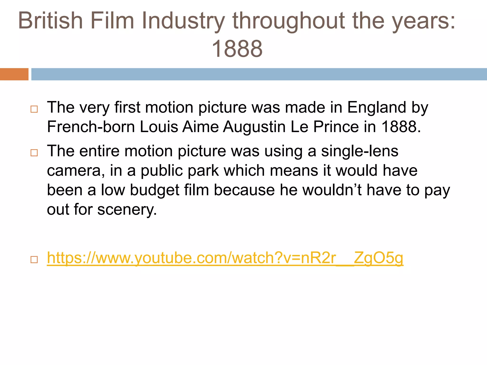 British film industry throughout the years | PPTX