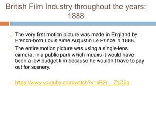 British film industry throughout the years | PPTX