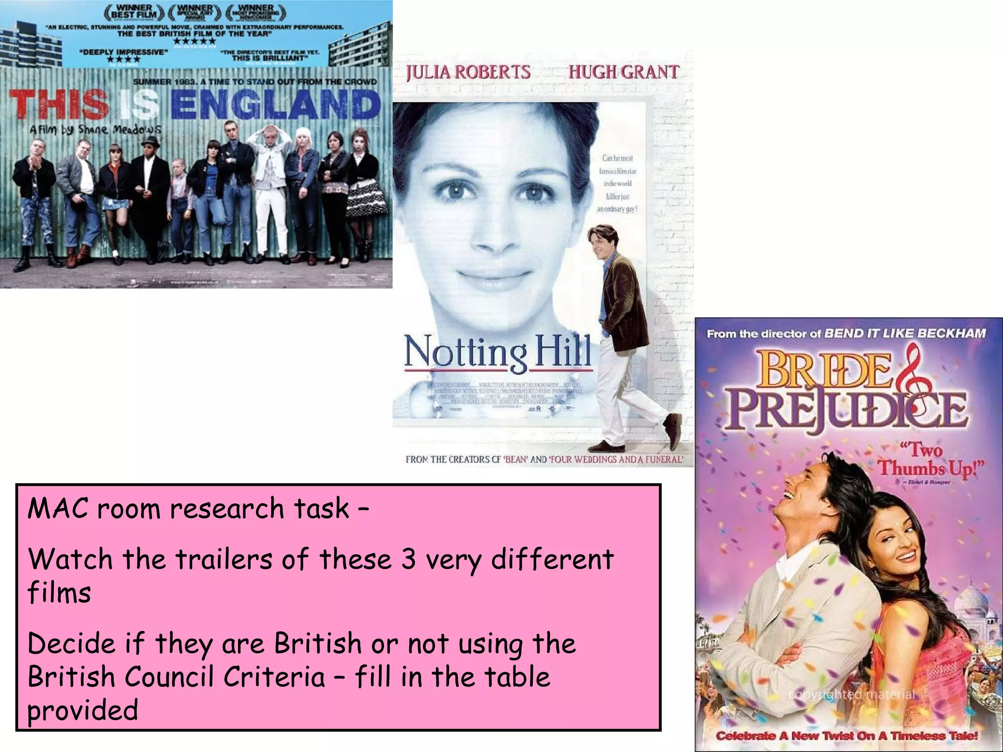 British film lesson SECTION A | PPT
