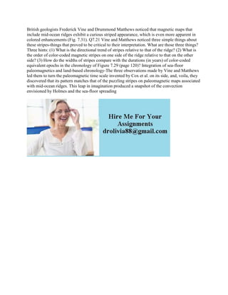 British geologists Frederick Vine and Drummond Matthews noticed that m.docx