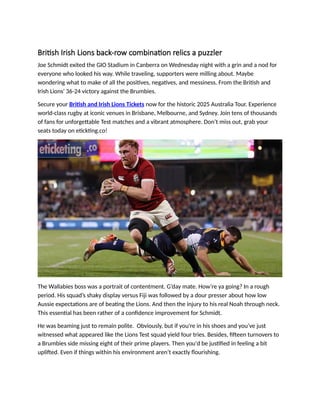 British Irish Lions back-row combination relics a puzzler .docx