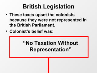 British legislation- No Taxation Without Representation | PPT