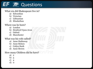 British literature history intro | PPTX | Homework and Study | Education