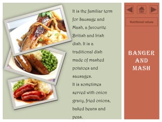 Traditional British Food Menu