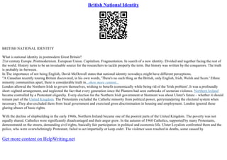 British National Identity | PDF
