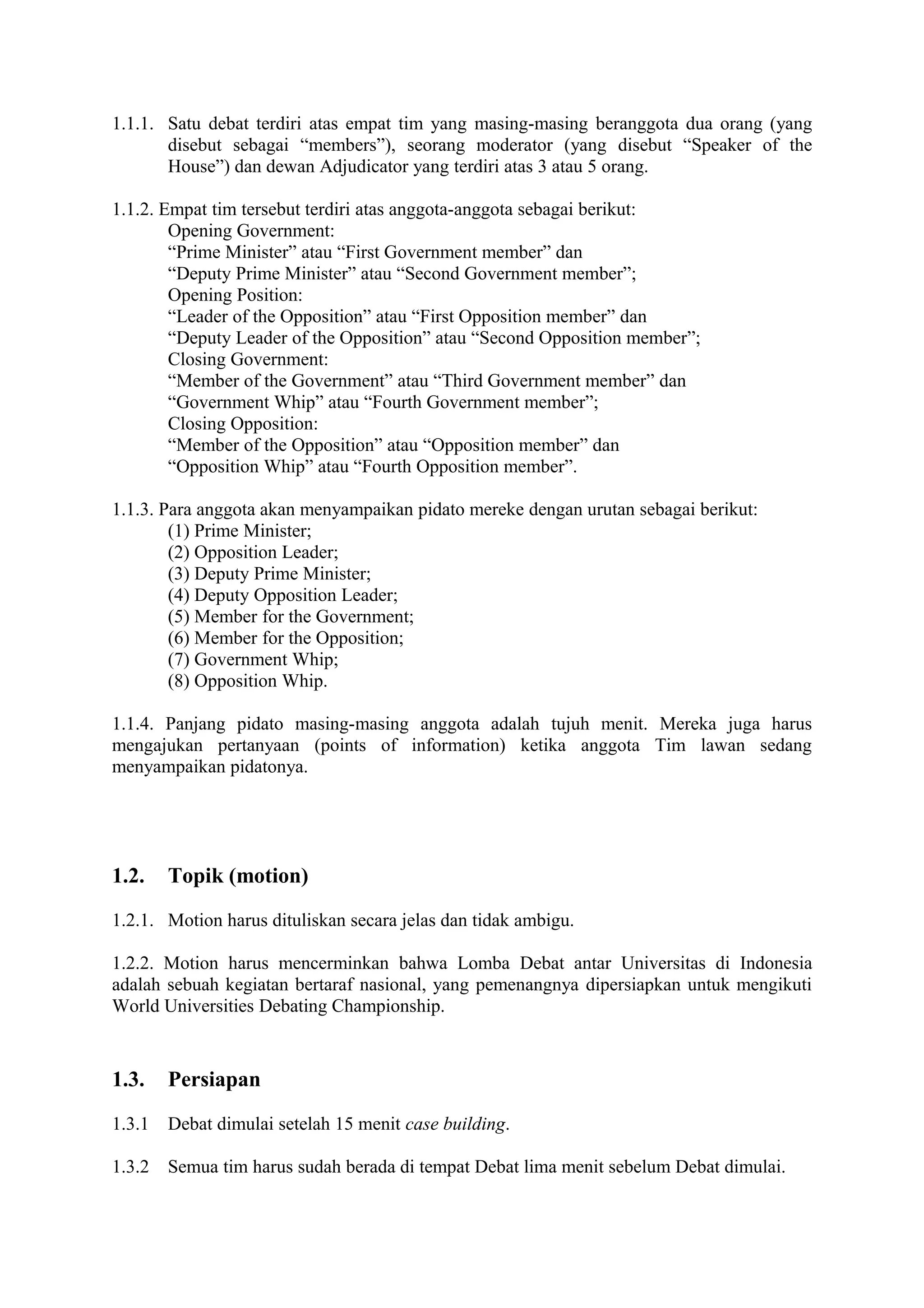 British parliamentary system | DOC