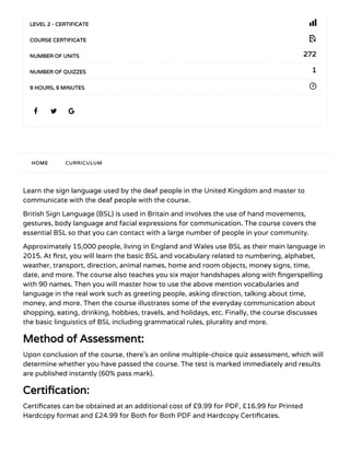 British Sign Language (BSL) – Level 1 & 2 | PDF