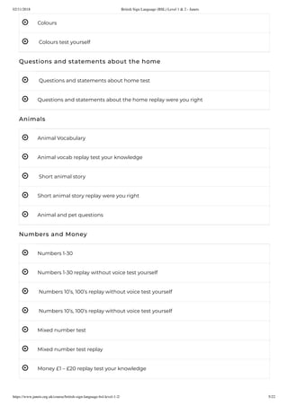 British Sign Language (BSL) Level 1 & 2 - Janets | PDF