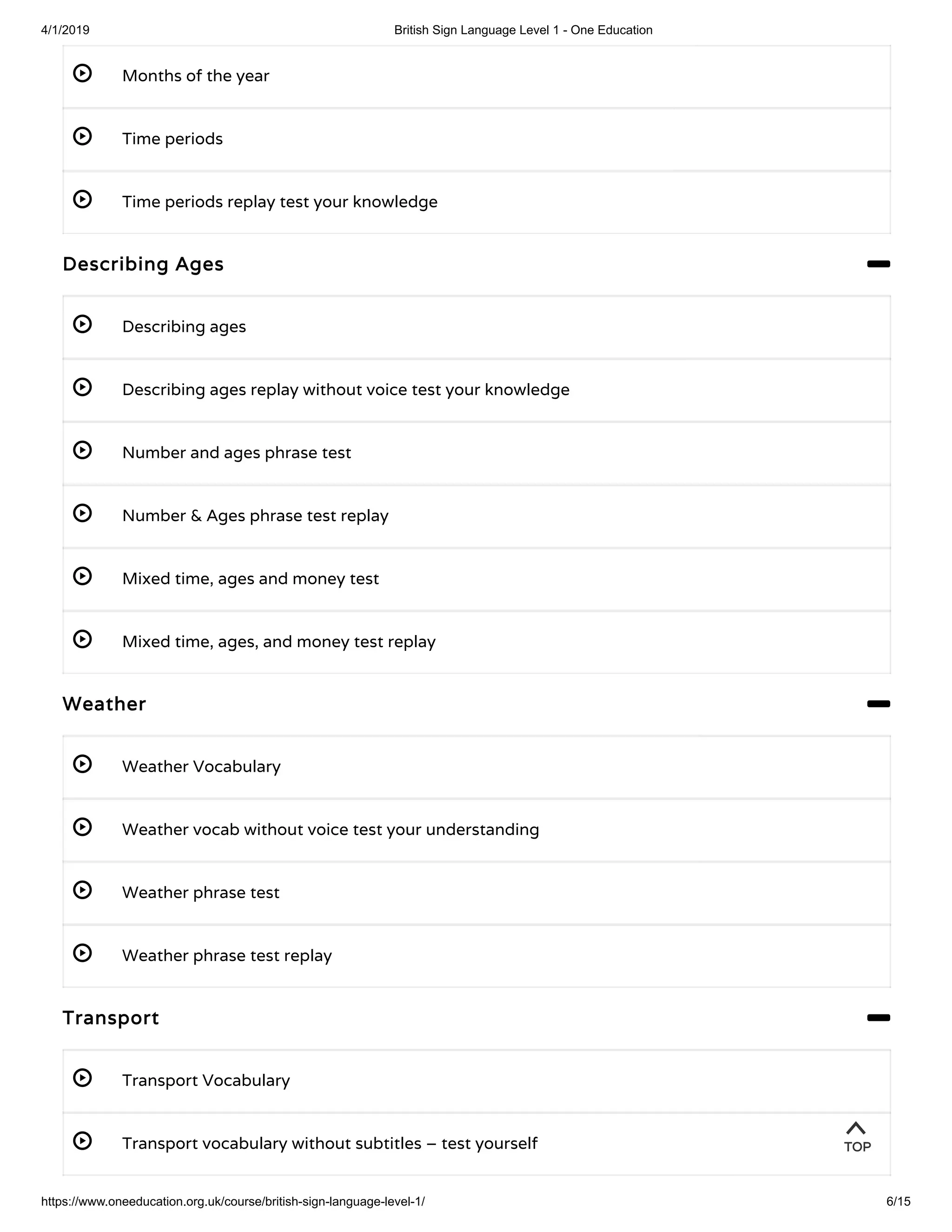 British Sign Language Level 1 - One Education | PDF
