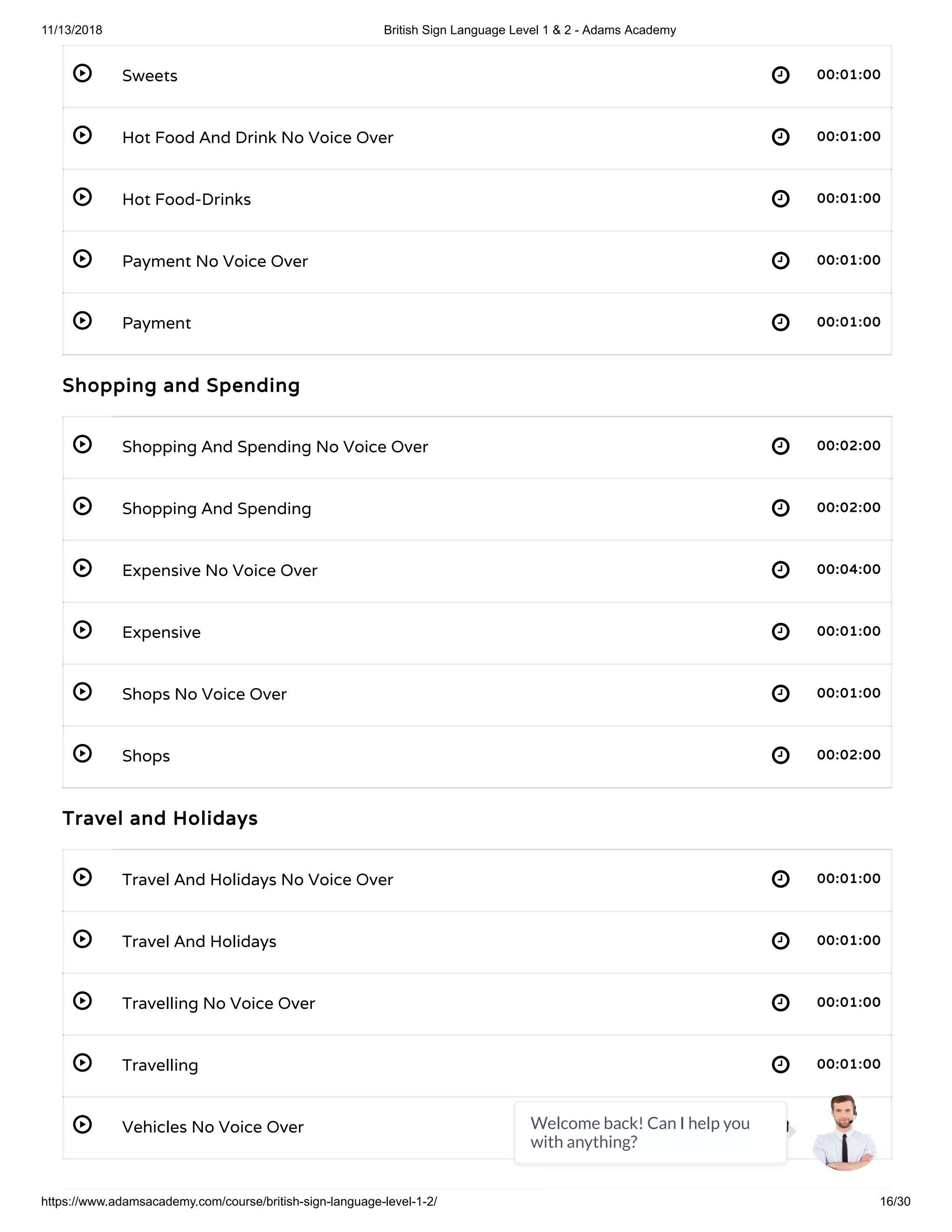 British Sign Language Level 1 & 2 - Adams Academy | PDF