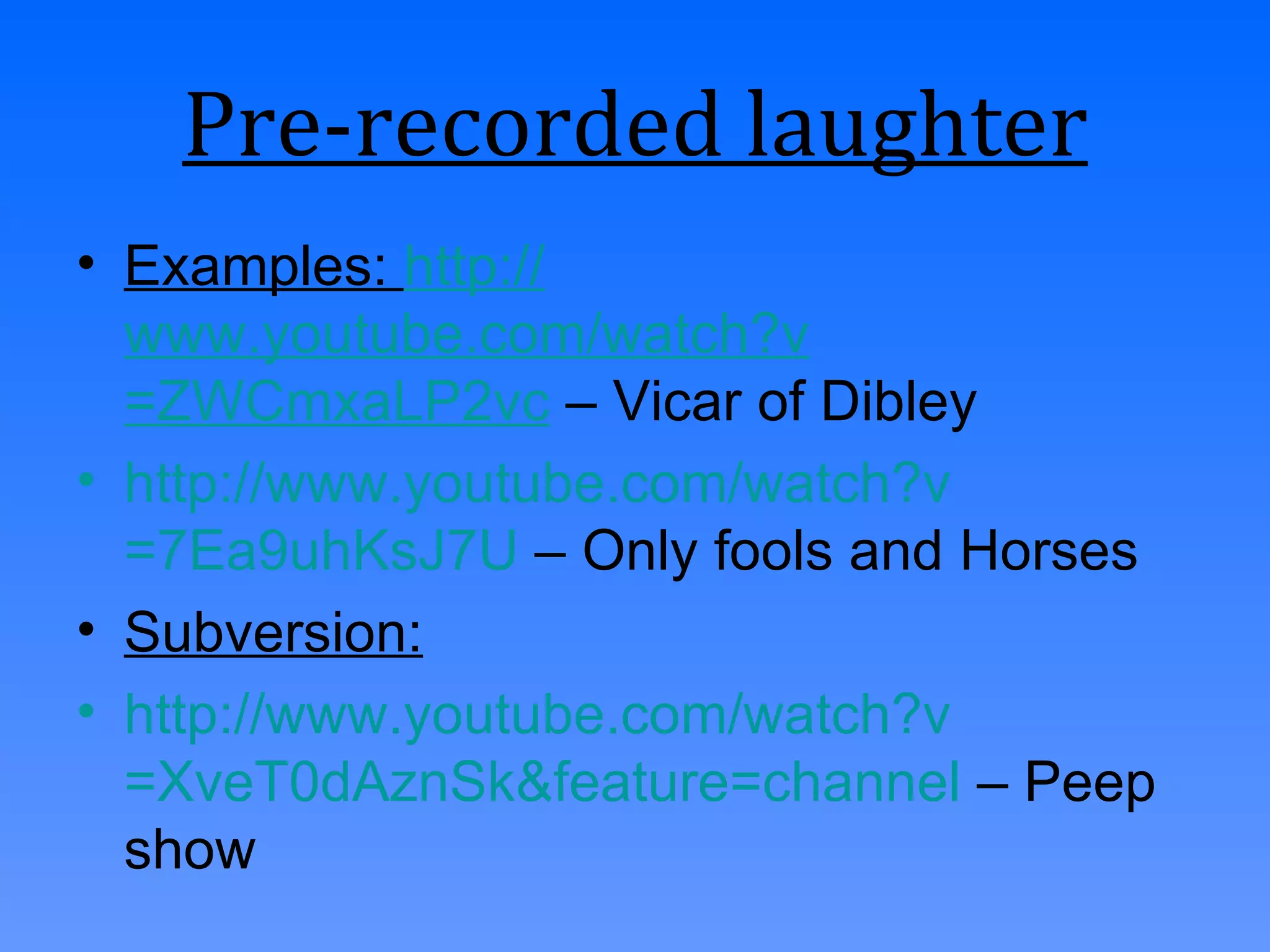 British sitcom conventions | PPT
