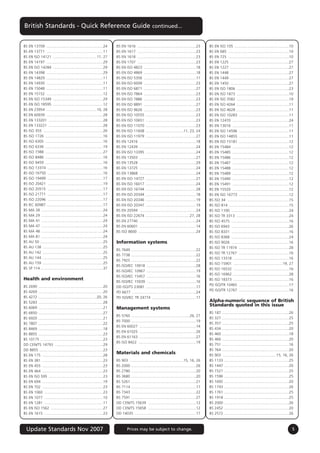 British standards quick reference guide 2007 | PDF