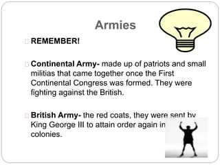 British v continental army | PPTX