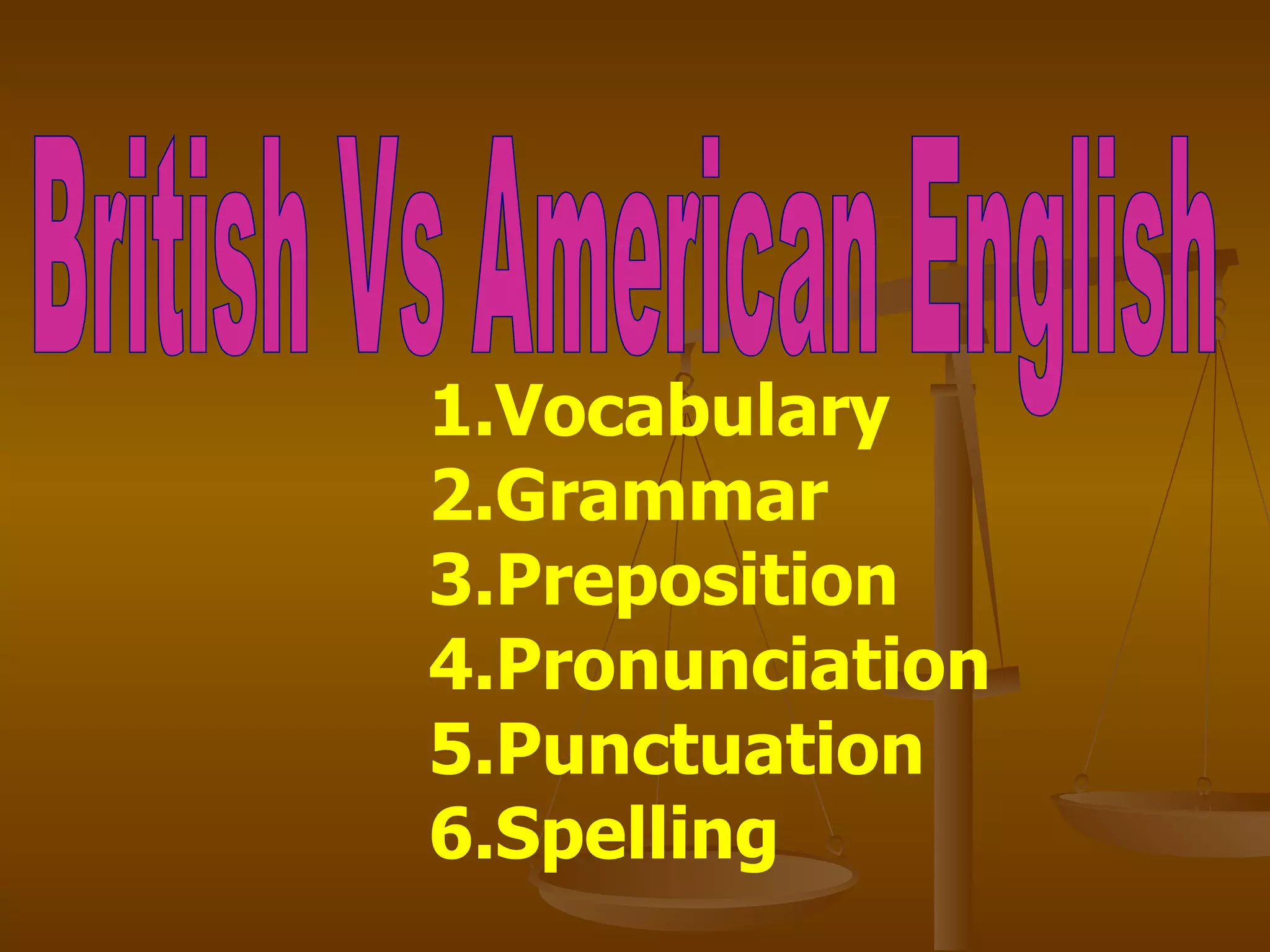 British English vs American English | PPT