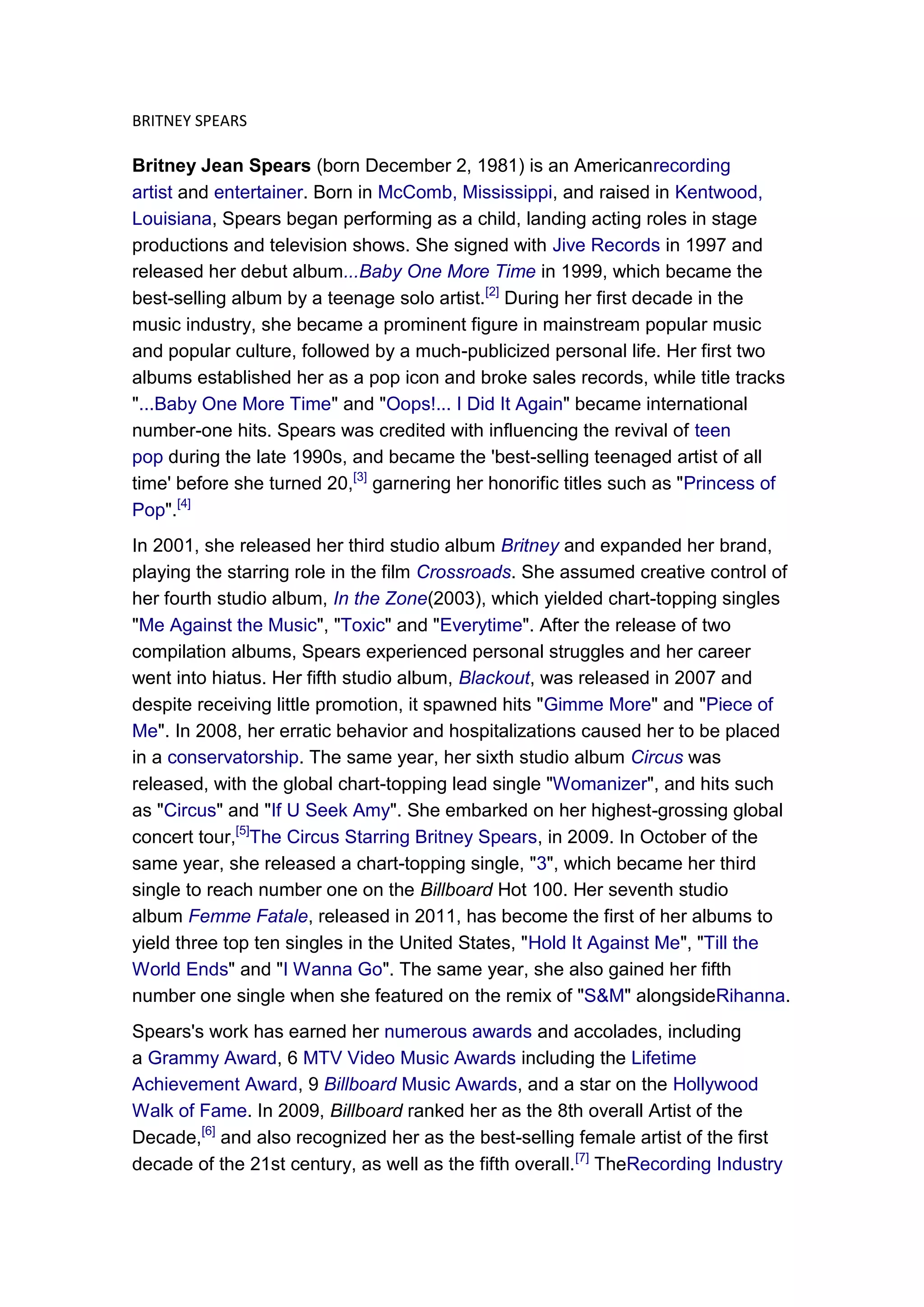 Britney spears | DOCX