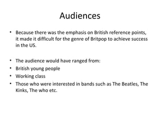 Britpop- codes and conventions | PPT
