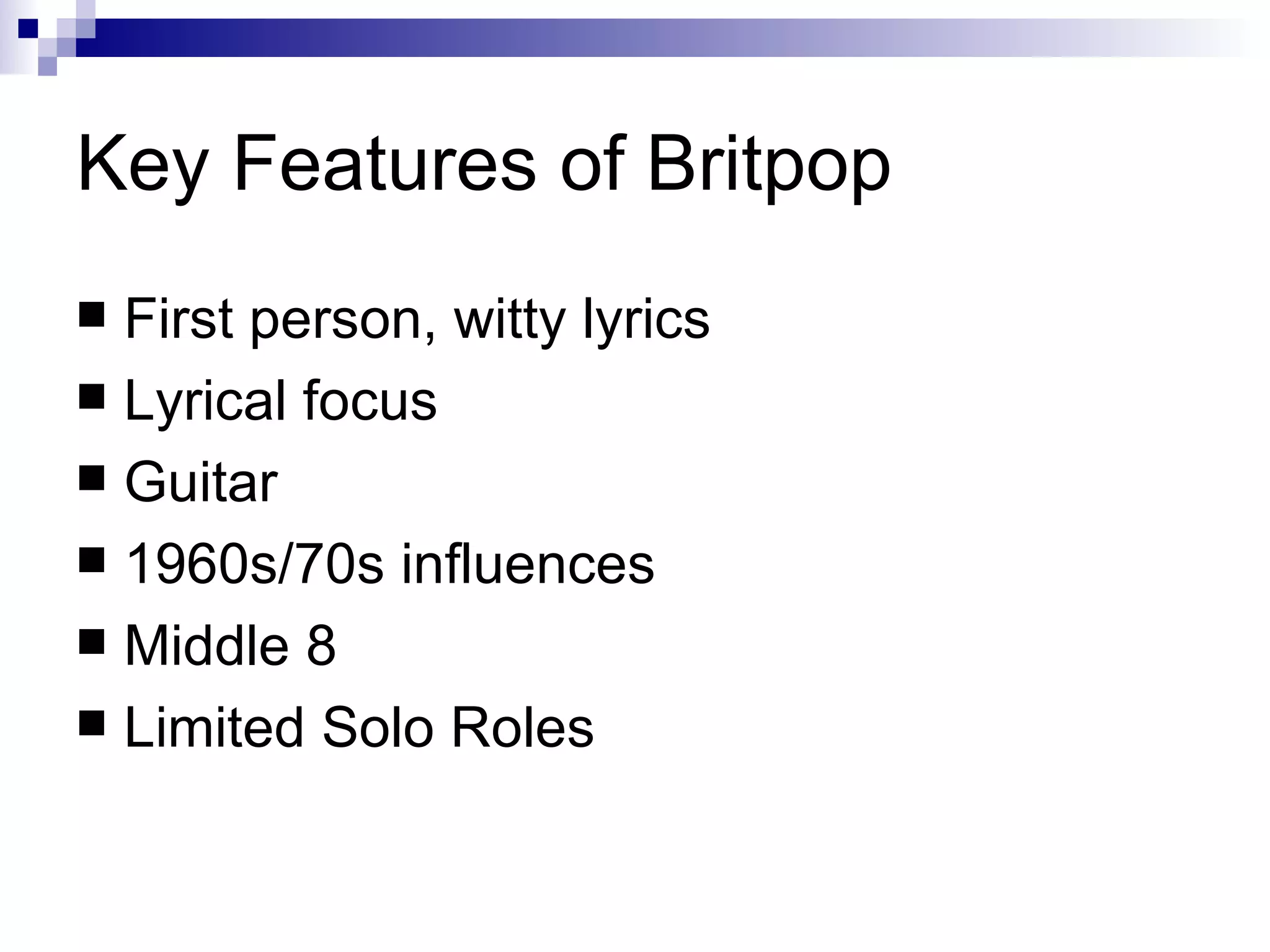 Britpop – gcse music | PPT