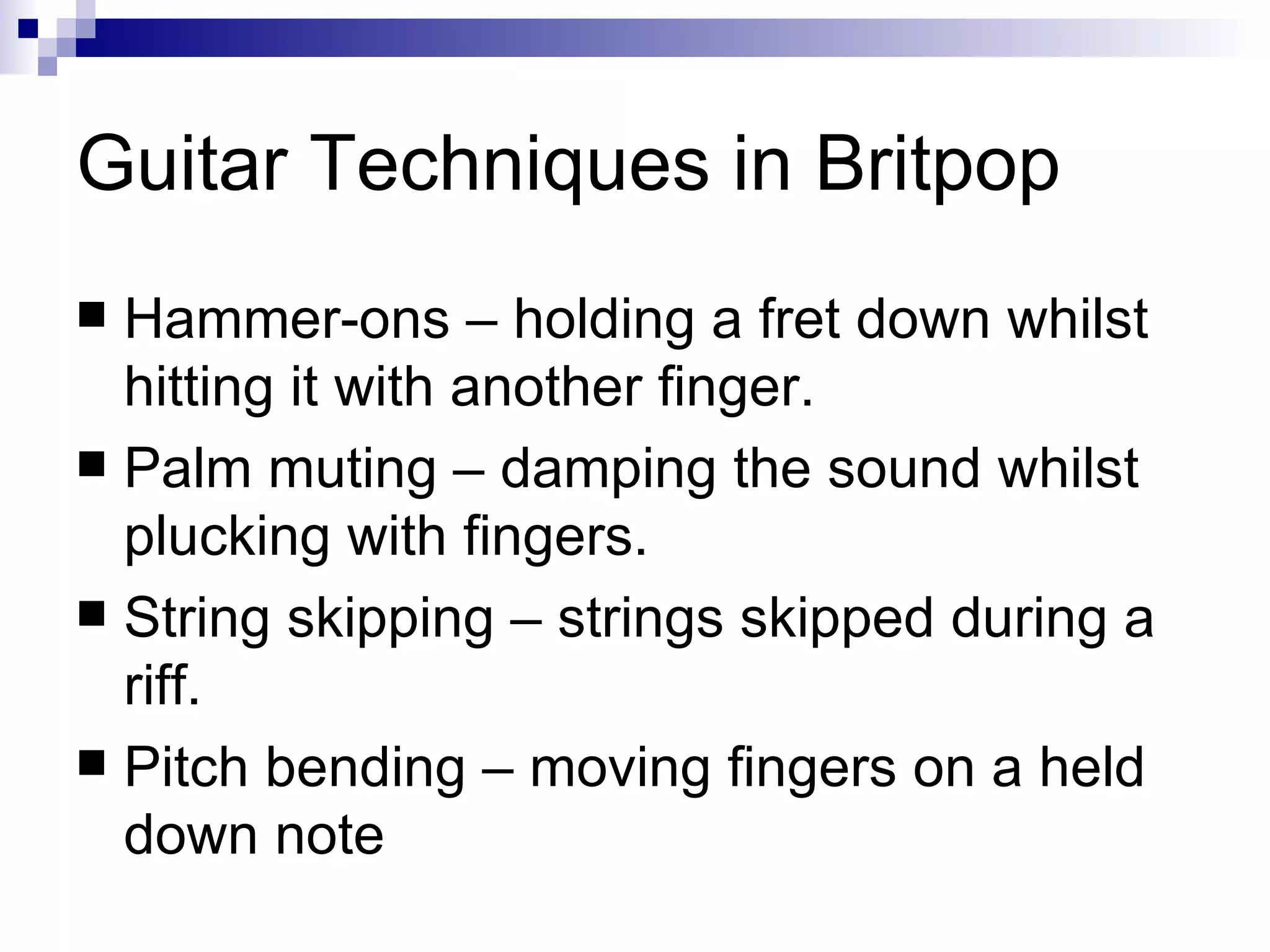 Britpop – gcse music | PPT
