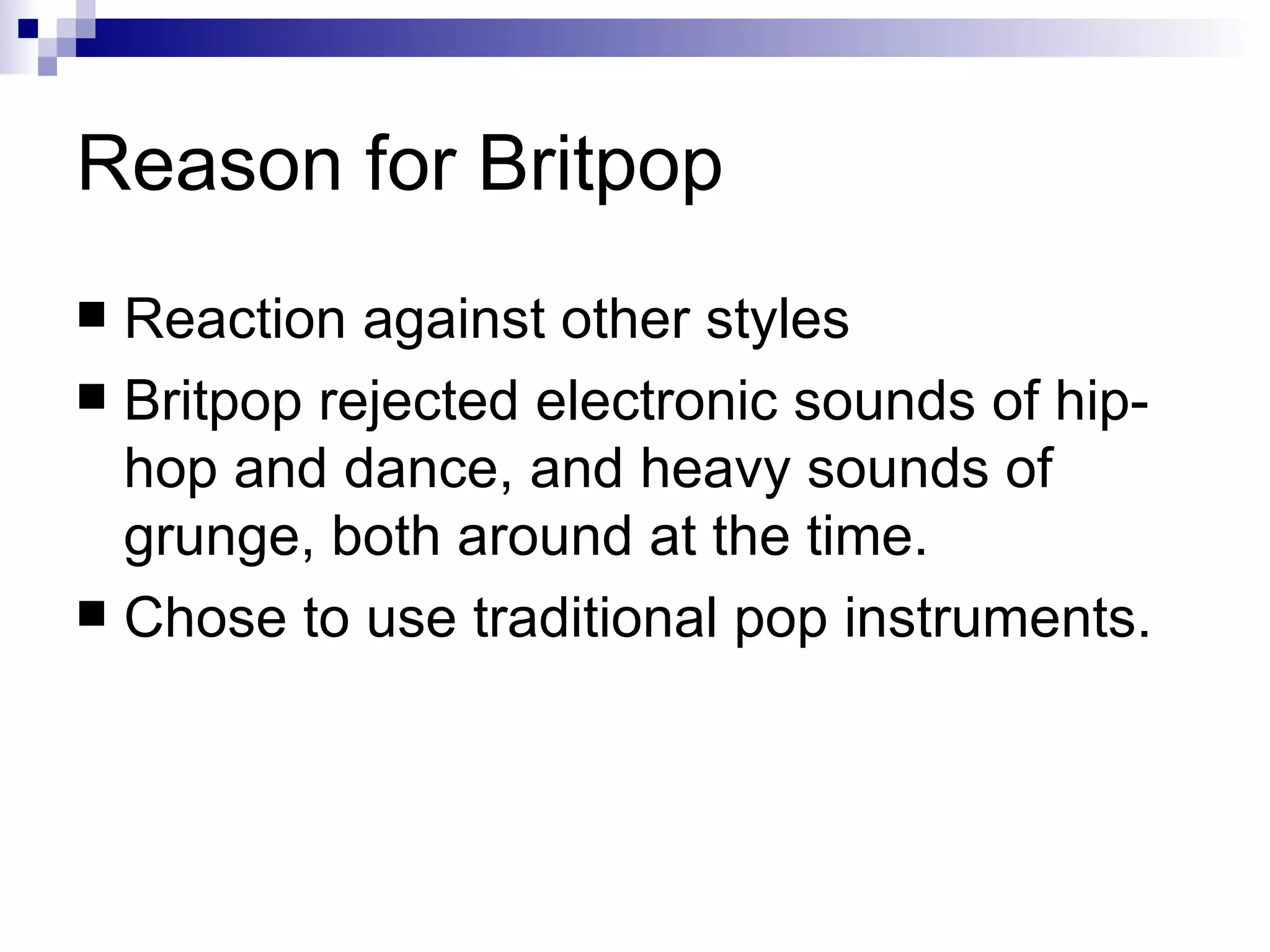 Britpop – gcse music | PPT