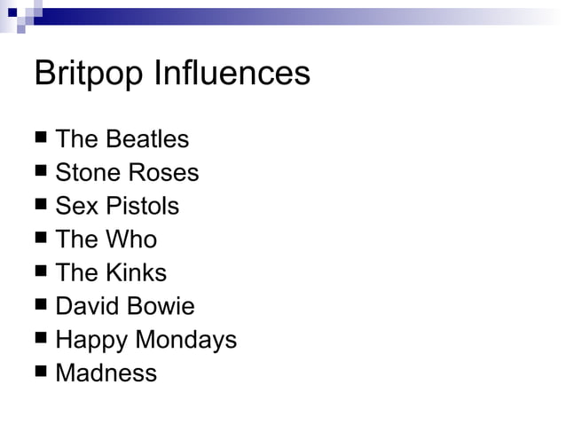 Britpop – gcse music | PPT