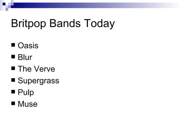 Britpop – gcse music | PPT