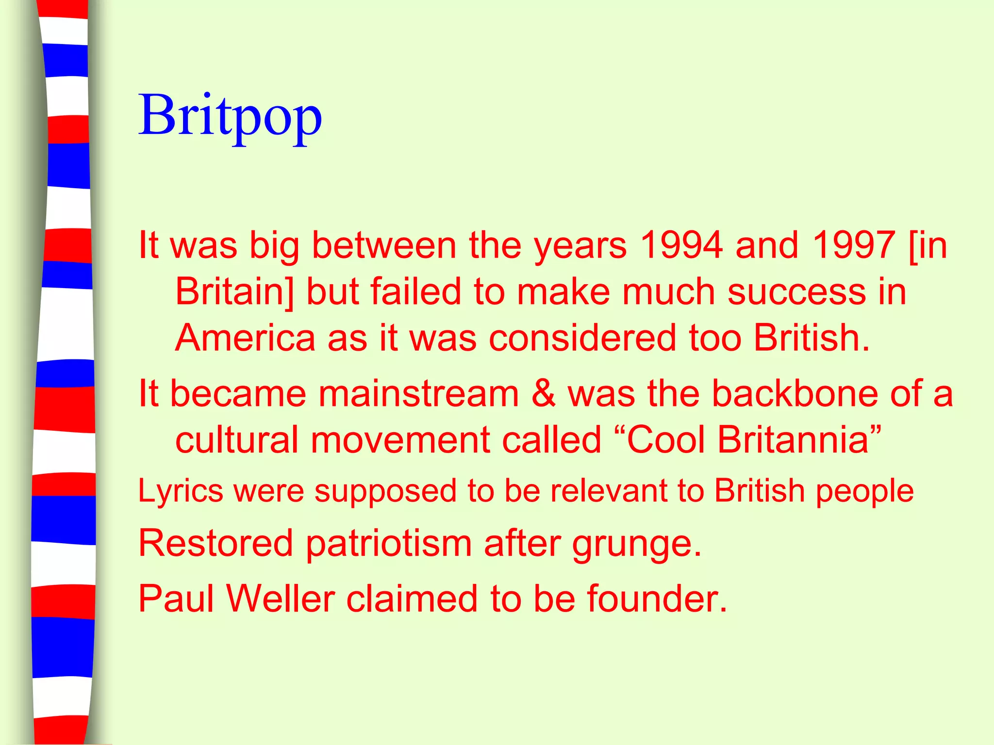 Britpop Powerpoint | PPTX