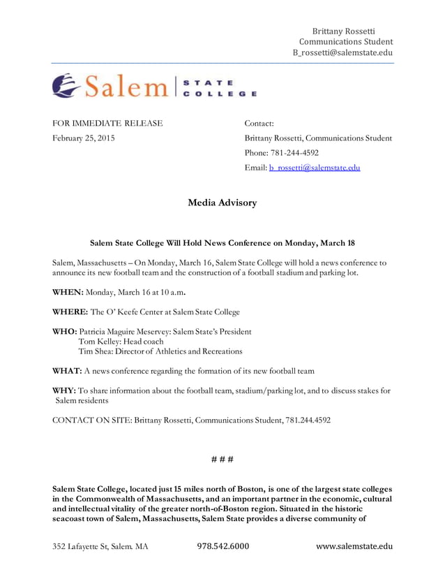 media advisory | DOCX